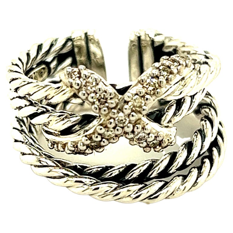 David Yurman Authentic Estate Expandable X Crossover Diamond Ring 6 ...