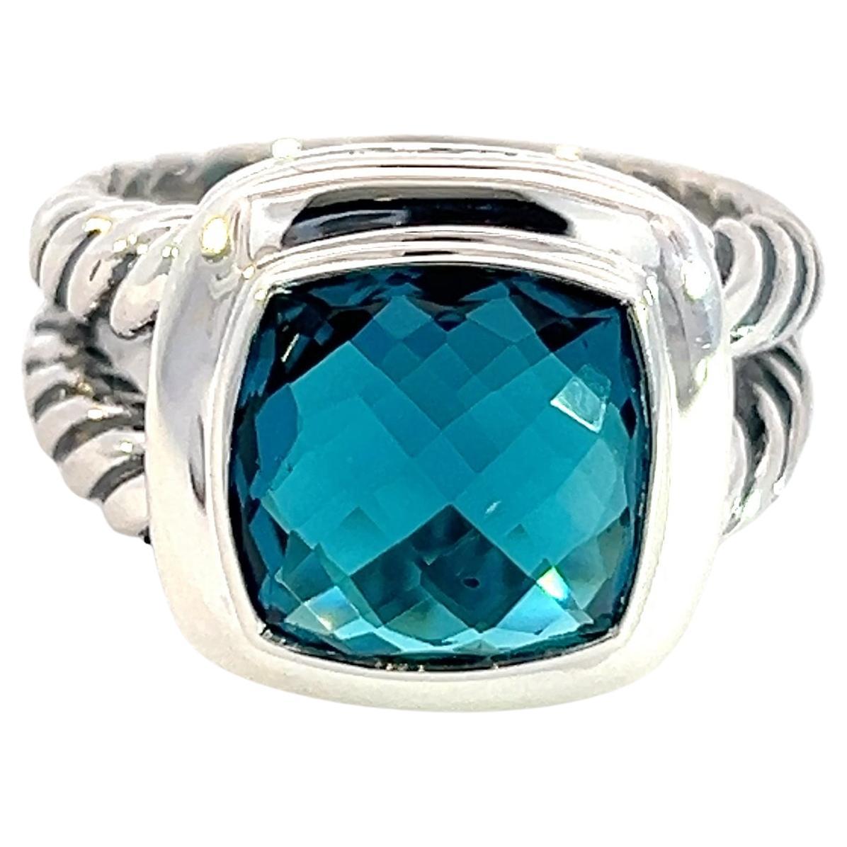David Yurman Authentic Estate Hampton Blue Topaz Albion Ring 7 Silver ...