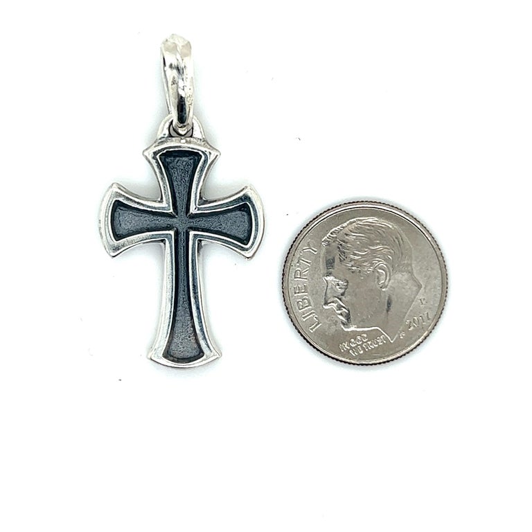 David Yurman Authentic Estate Knife Edge Cross Pendant Silver For Sale ...