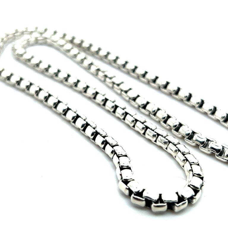 David Yurman Authentic Estate Mens Box Chain Necklace Silver DY202 For ...