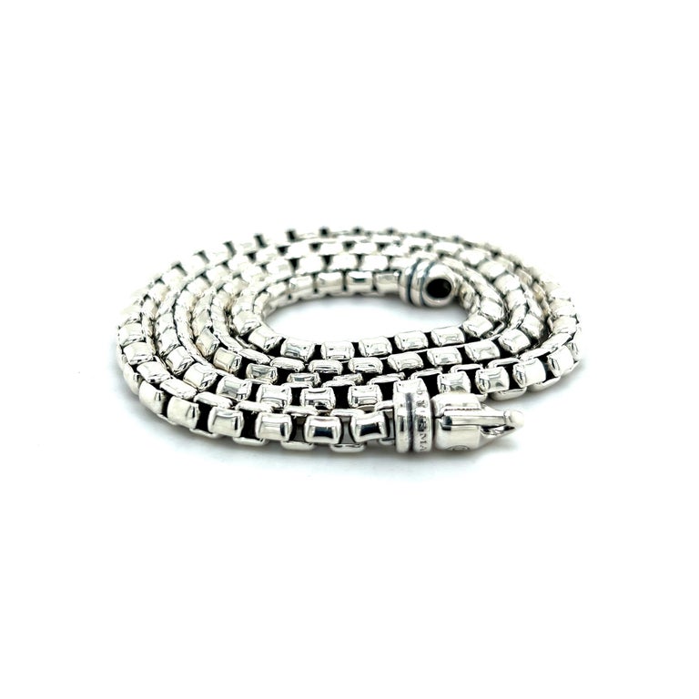 David Yurman Authentic Estate Mens Box Chain Necklace Silver DY202 For ...