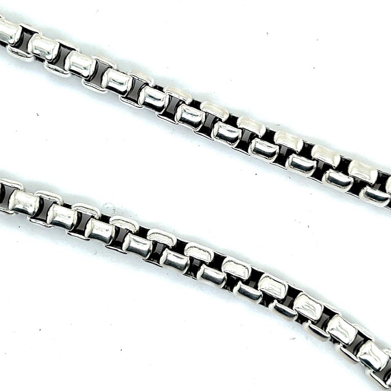 David Yurman Authentic Estate Mens Box Chain Necklace Silver DY202 For ...