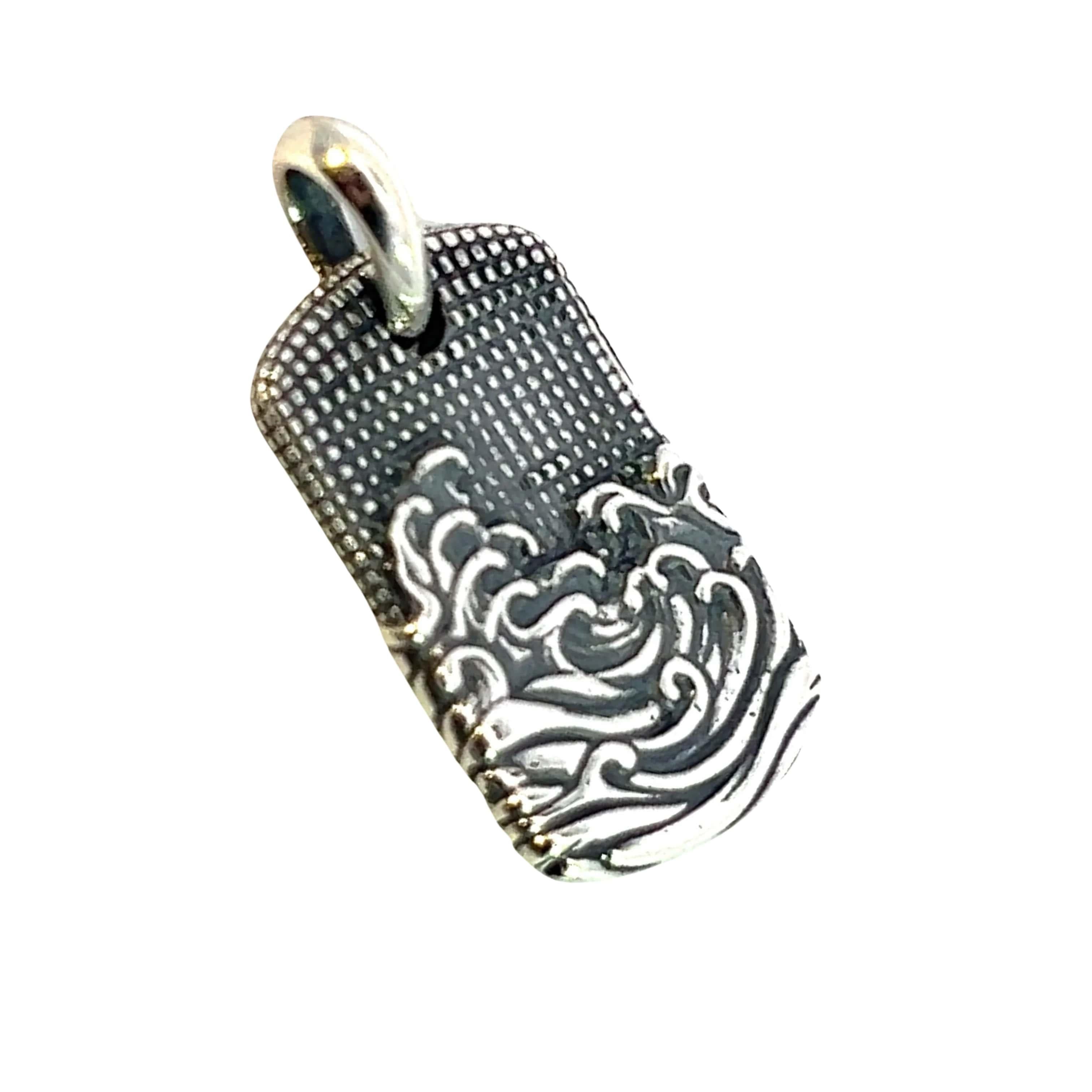 David Yurman Authentic Estate Waves Tag Amulet Silver For Sale at 1stDibs