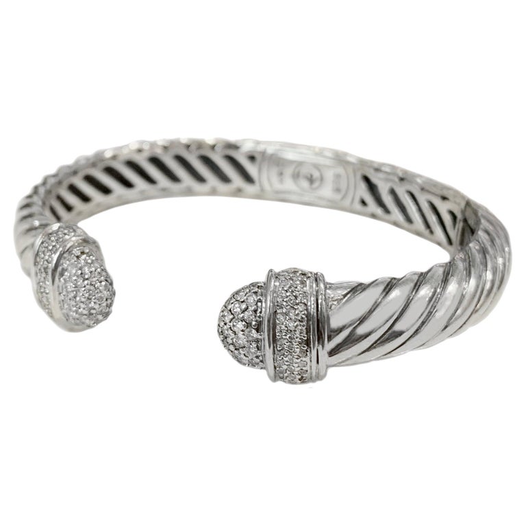 David Yurman Cable Bracelet with Diamonds For Sale at 1stDibs
