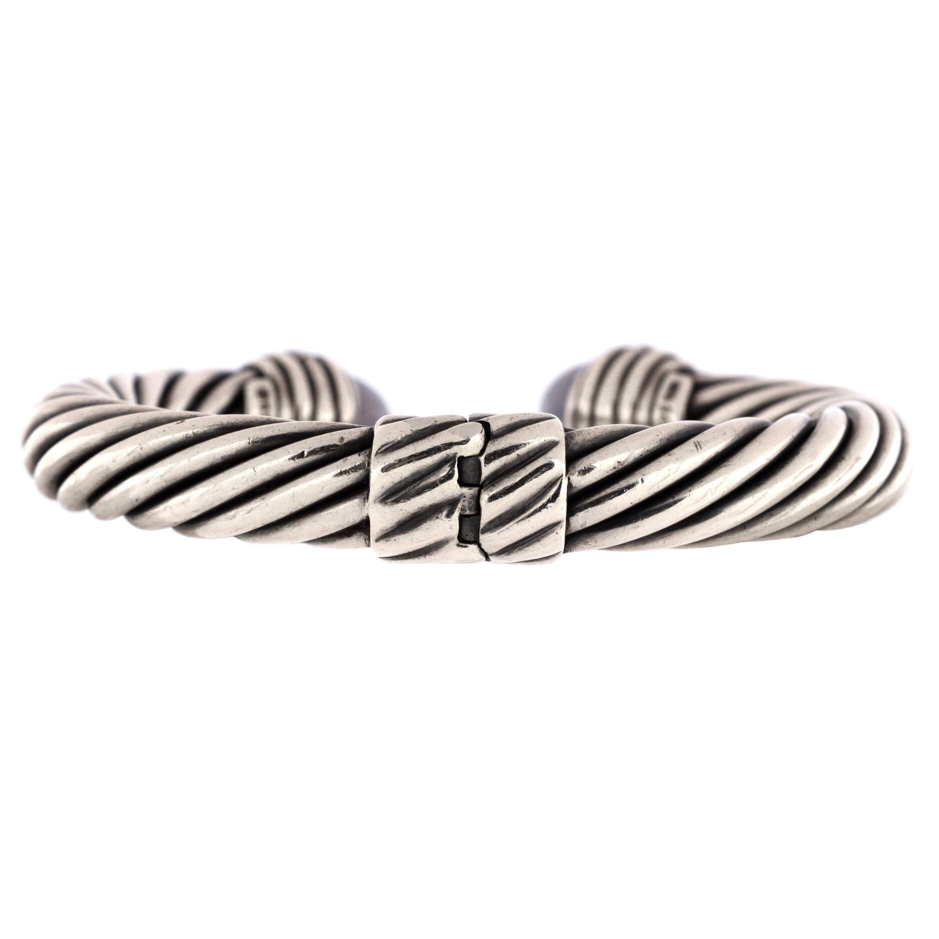 David Yurman Cable Classic Bracelet Sterling Silver with Chalcedony and ...