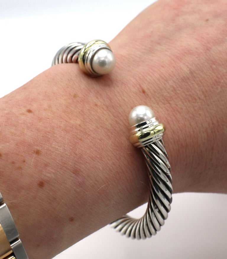 David Yurman Cable Classic Collection Bracelet with Pearls and 14k ...