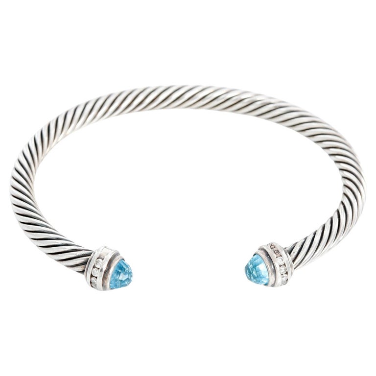 David Yurman Cable Classic Princess Bracelet with Diamonds at 1stDibs