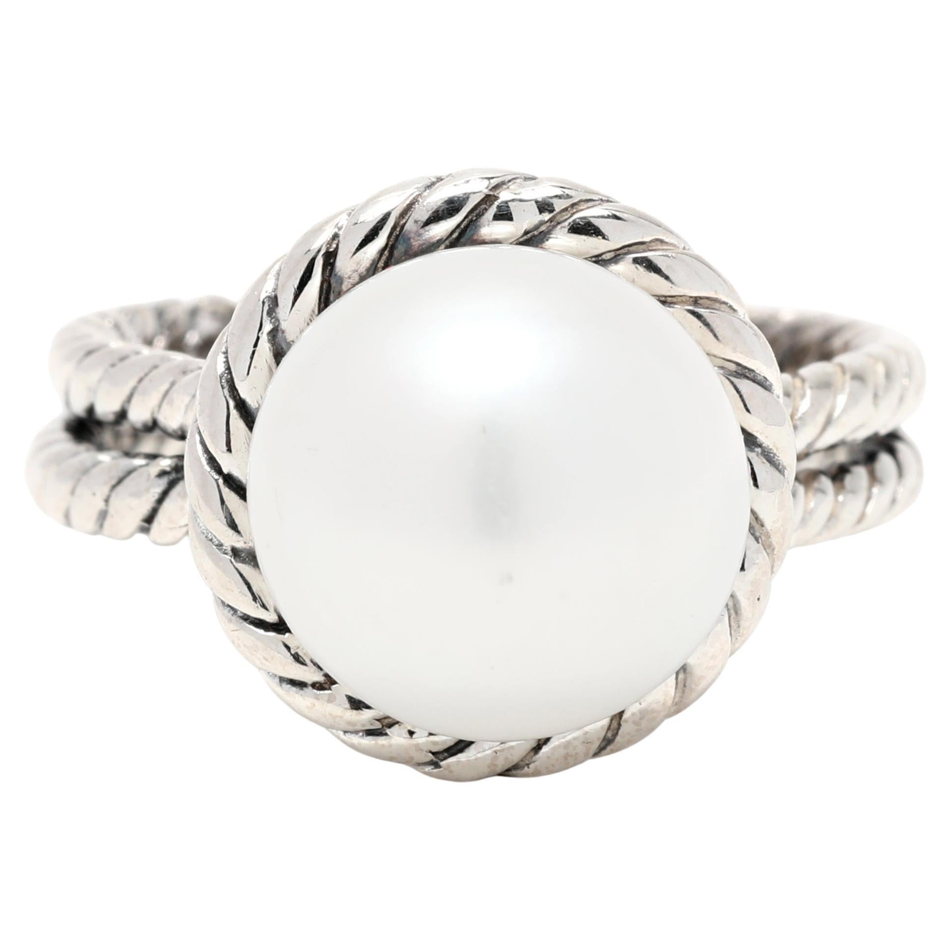 David Yurman Cerise Amethyst Diamond Silver Cocktail Ring at 1stDibs