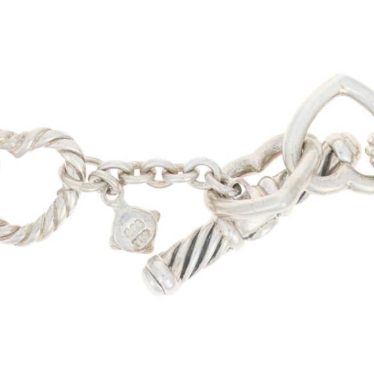 David Yurman Cable Heart Link Necklace, Sterling Silver and 18 Karat ...