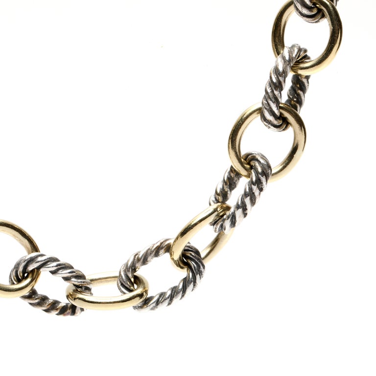 David Yurman Cable Oval Link Chain, 18K YellowGold Sterling Silver ...