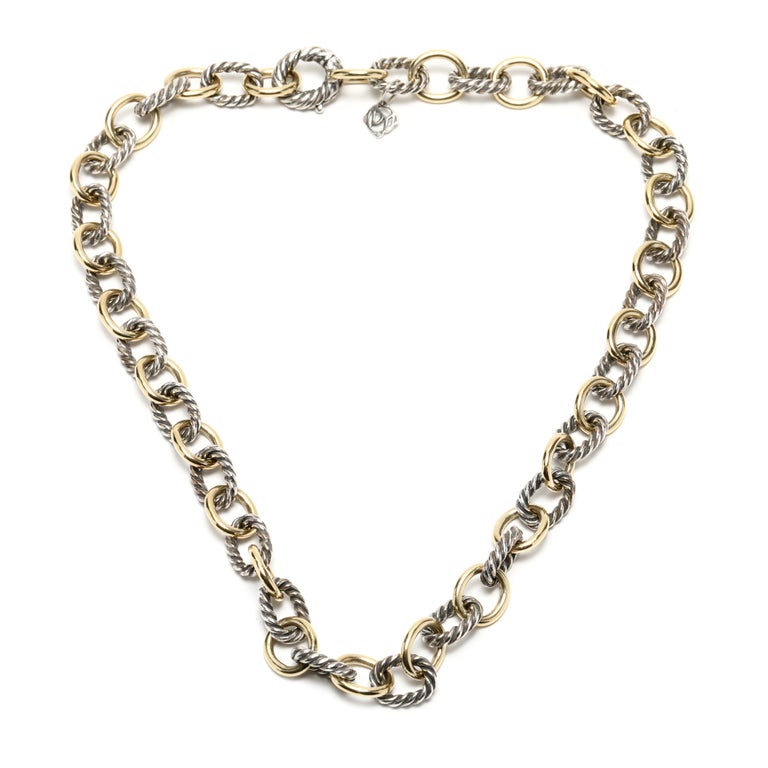 David Yurman Cable Oval Link Chain, 18K YellowGold Sterling Silver ...