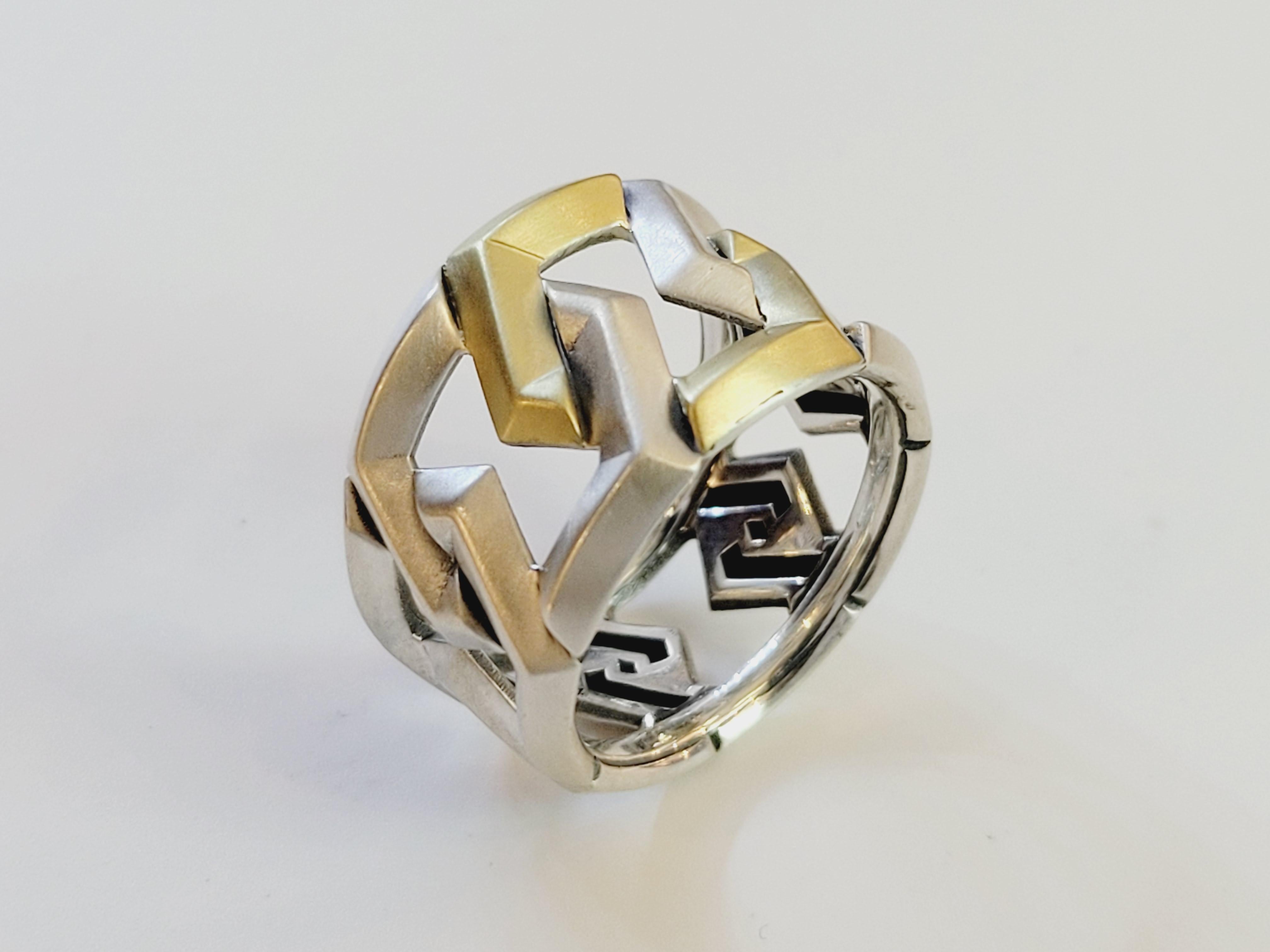 David Yurman Carlyle Ring in Sterling Silver With 18k Yellow Gold, Size ...