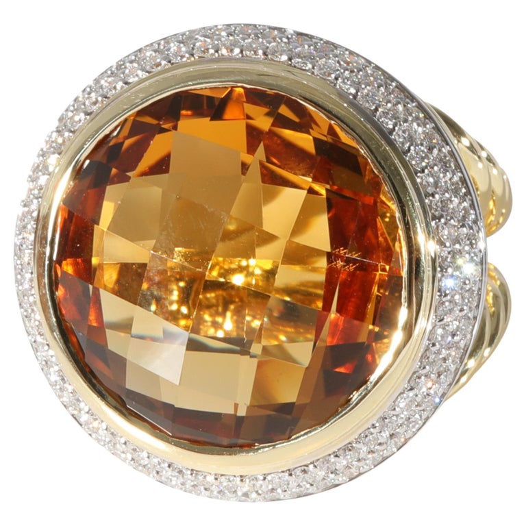 David Yurman Cerise Citrine Diamond Ring in 18k Yellow Gold 0.70 CTW ...