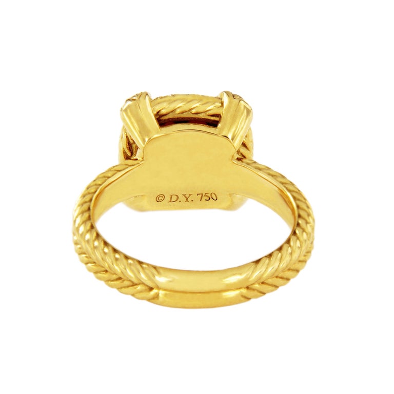 David Yurman Chatelaine Pave Bezel Ring with Garnet For Sale at 1stDibs ...