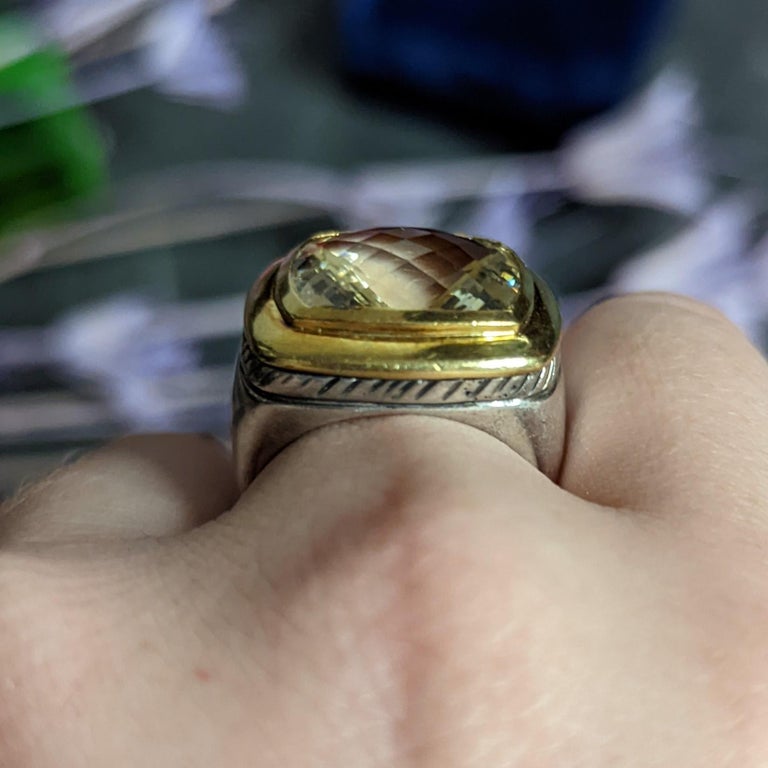 David Yurman Checkerboard Quartz 18 Karat Gold Sterling Silver Albion ...
