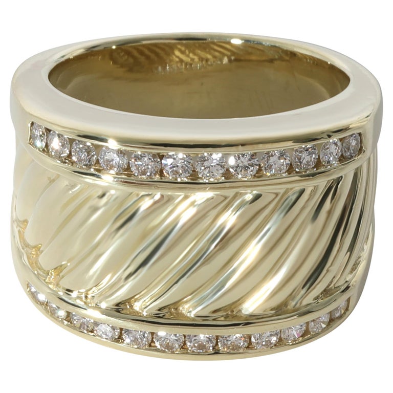 David Yurman Cigar Band with Diamonds in 18k Yellow Gold 0.48ctw For ...