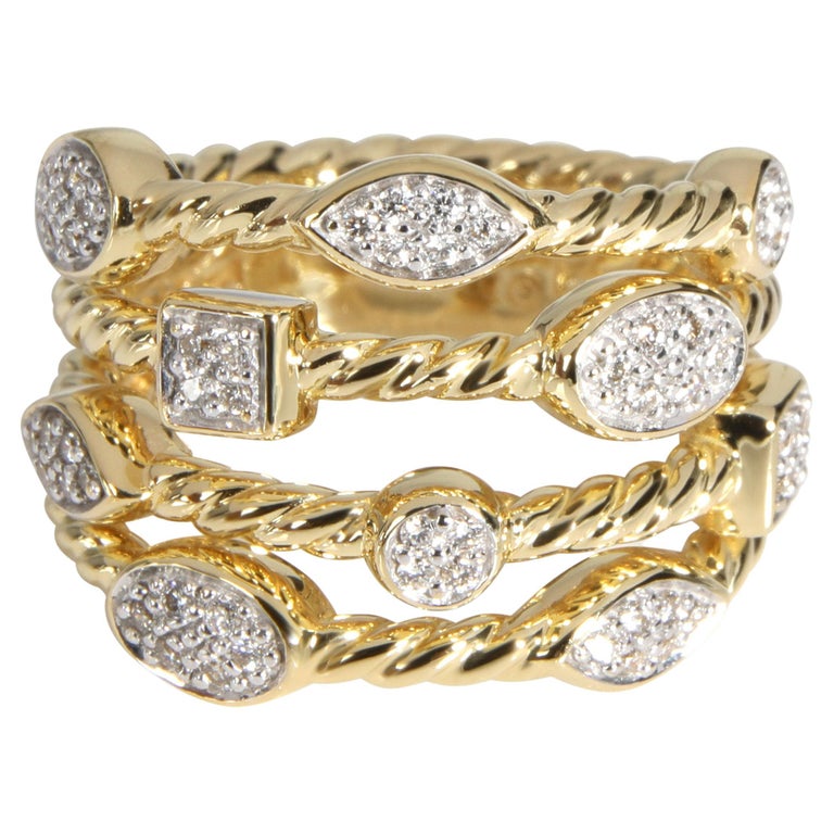 David Yurman Confetti Diamond Ring in 18K Yellow Gold 0.26 CTW For Sale ...