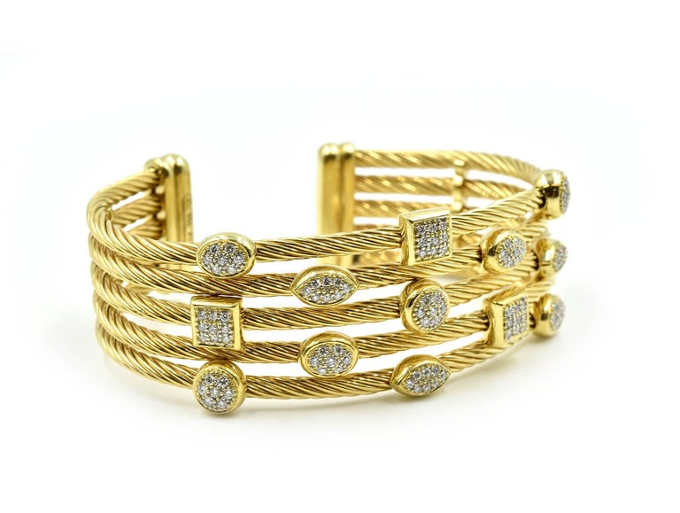 David Yurman Confetti Wide Cuff Bracelet with Pave Set Diamonds at ...