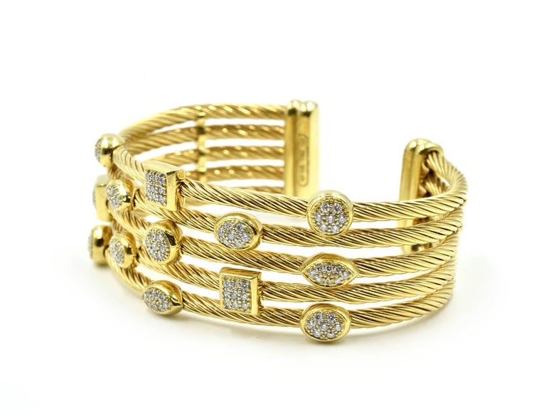 David Yurman Confetti Wide Cuff Bracelet with Pave Set Diamonds at ...