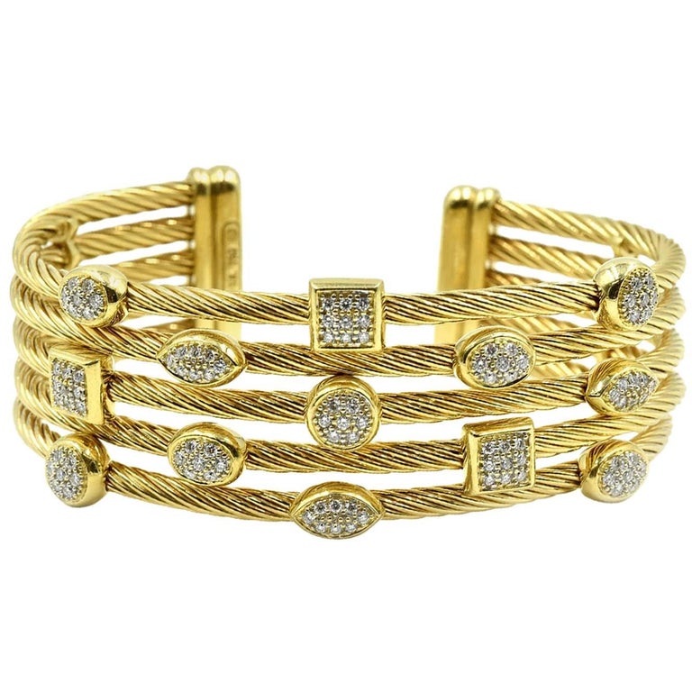David Yurman Confetti Wide Cuff Bracelet with Pave Set Diamonds at ...