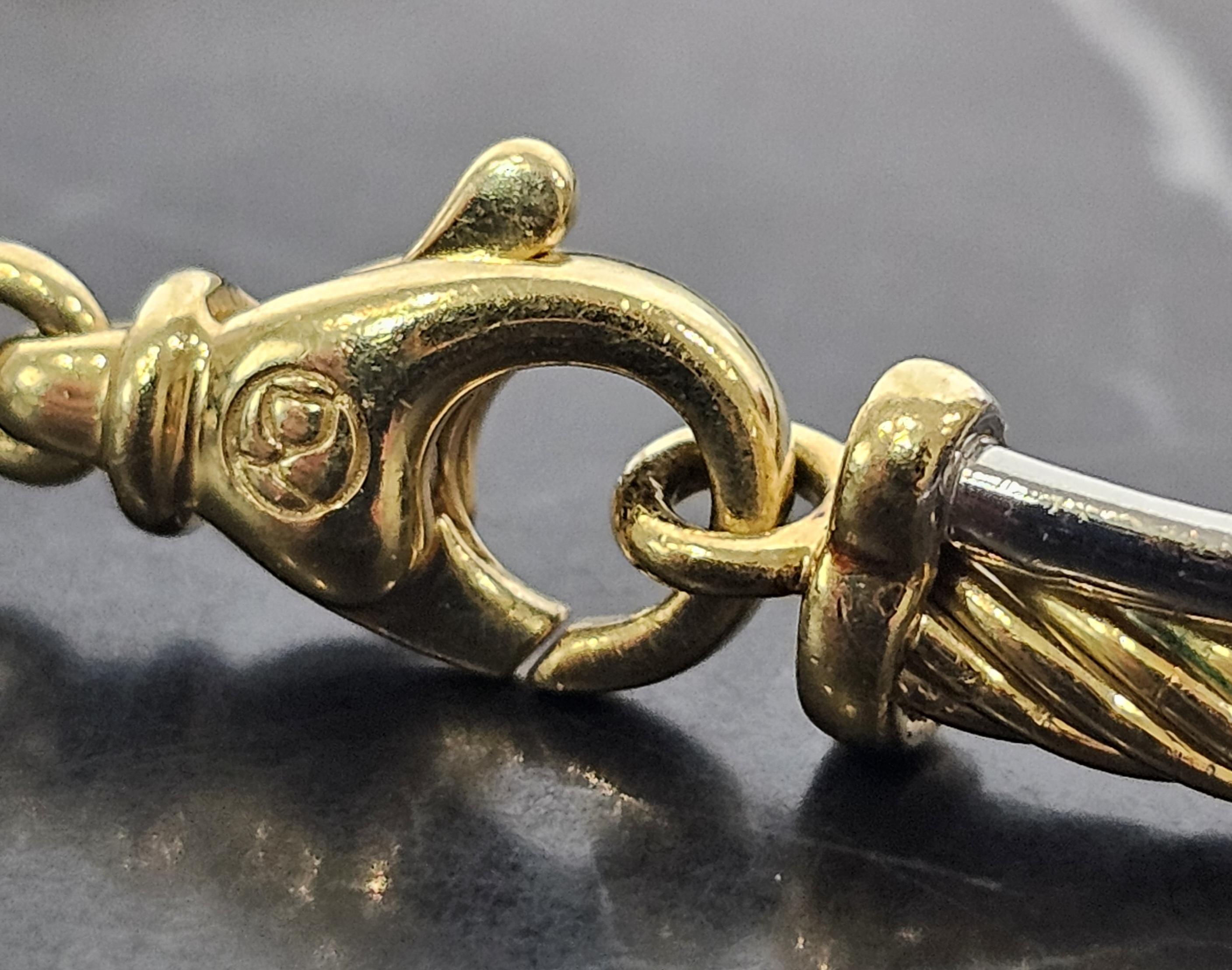 David Yurman Crossover Diamond Bangle Bracelet 18k White Yellow Gold 16 ...