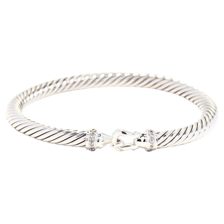 David Yurman Diamond Buckle Cuff Bracelet, Sterling Silver For Sale at ...