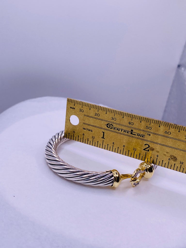 David Yurman Diamond Gold and Sterling Silver Cable Collection Hook ...