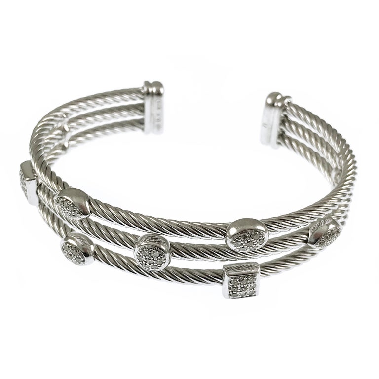 David Yurman Diamond Sterling Silver ‘Confetti’ Cuff Bracelet at ...