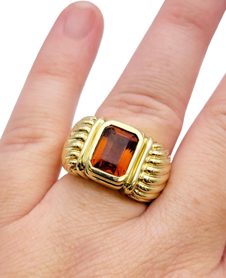 David Yurman Emerald Cut Citrine Albion Cocktail Ring in 14 Karat ...