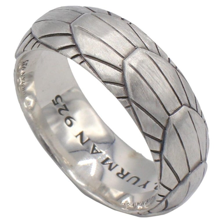 David Yurman Empire Sterling Silver Mens Band Ring For Sale at 1stDibs