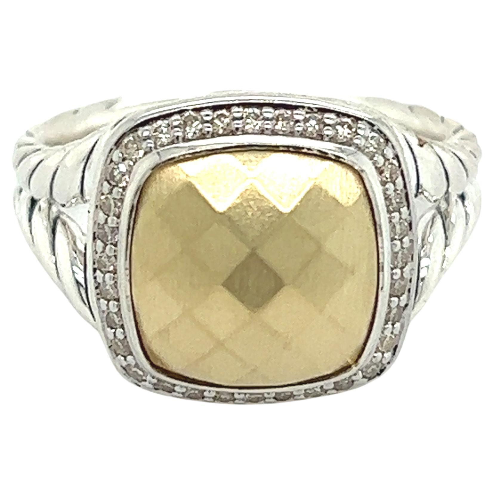David Yurman Albion Ring with Diamonds in 18 Karat Gold at 1stDibs