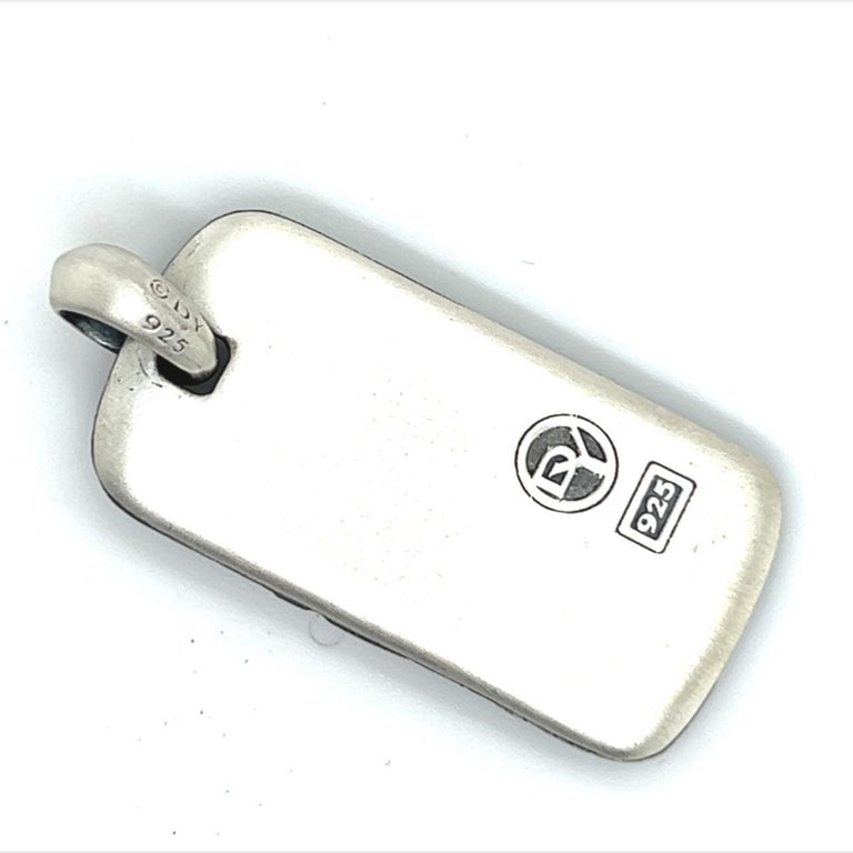 David Yurman Estate Griffen Dog Tag Sterling Silver For Sale at 1stDibs