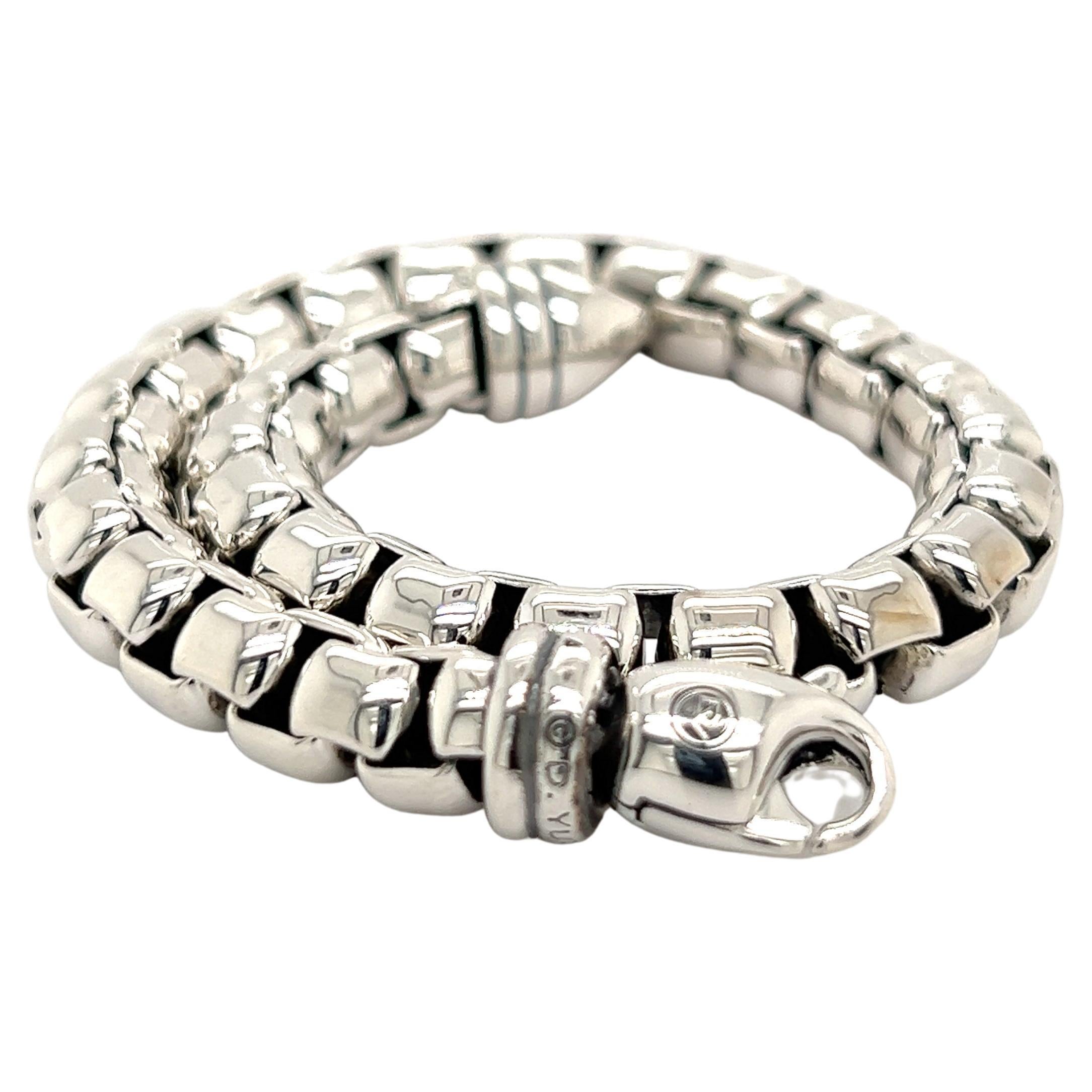 Men's David Yurman Sterling Silver and Red Rubber Bracelet at 1stDibs