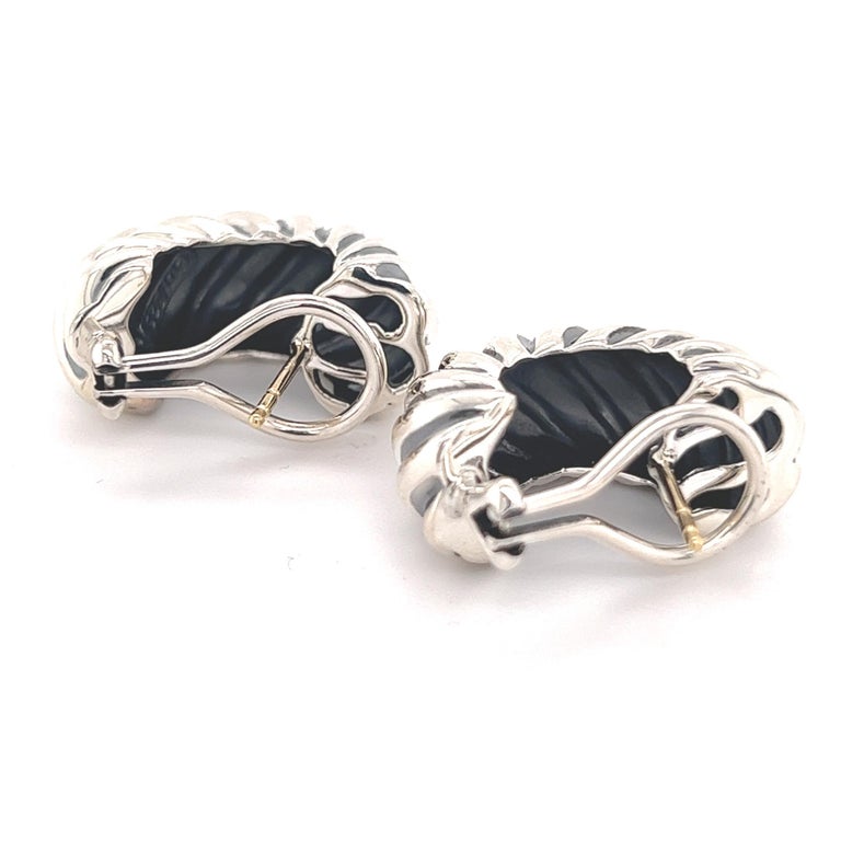 David Yurman Estate Shrimp Earrings with Omega Backs Sterling Silver at ...