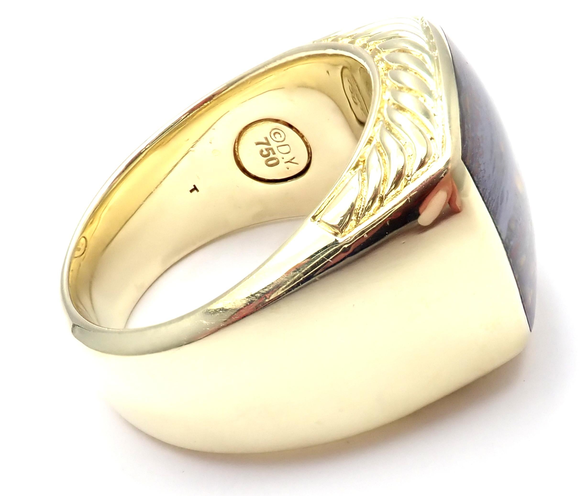 David Yurman Exotic Jasper Stone Large Yellow Gold Ring at 1stDibs ...