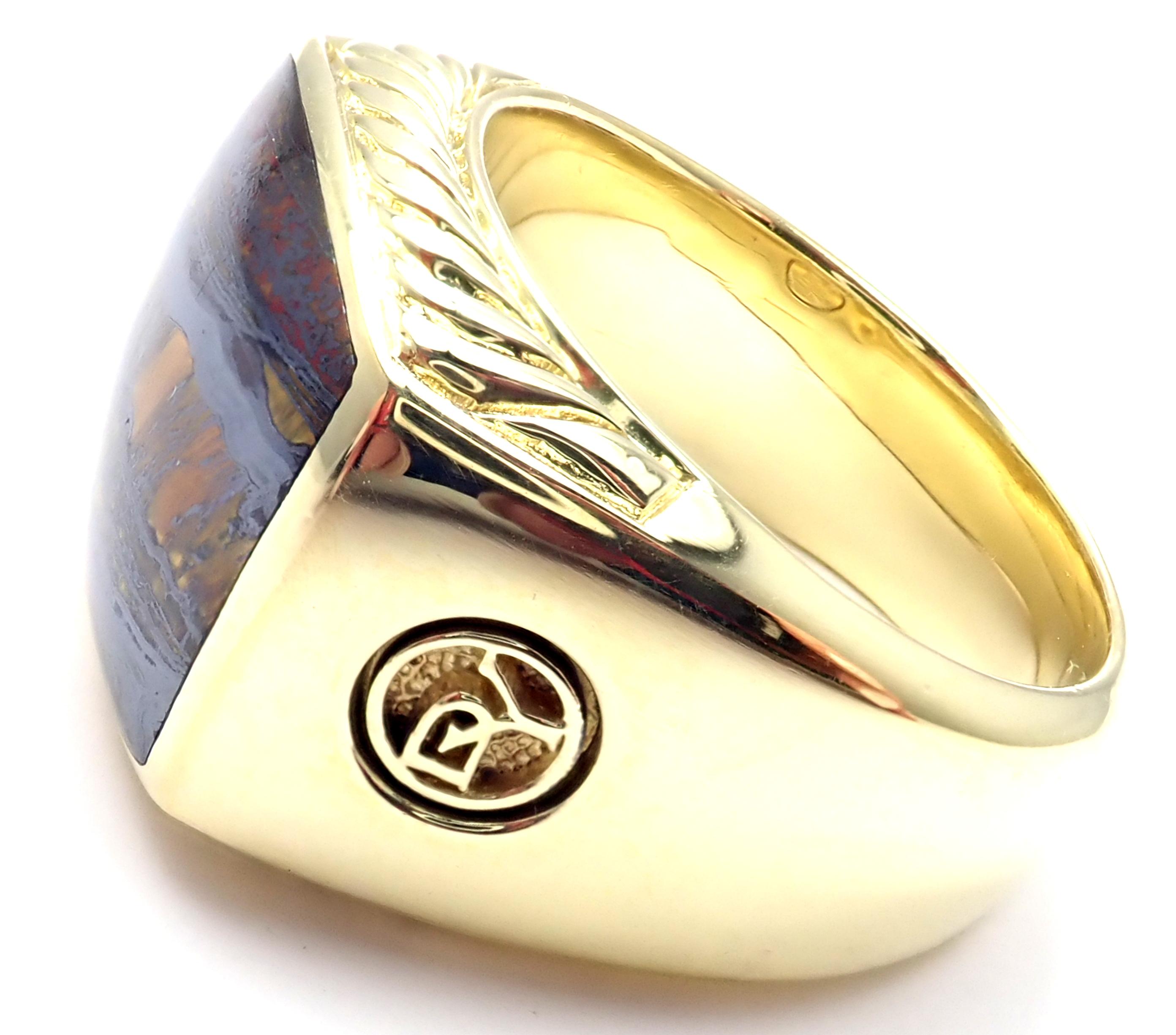 David Yurman Exotic Jasper Stone Large Yellow Gold Ring at 1stDibs ...