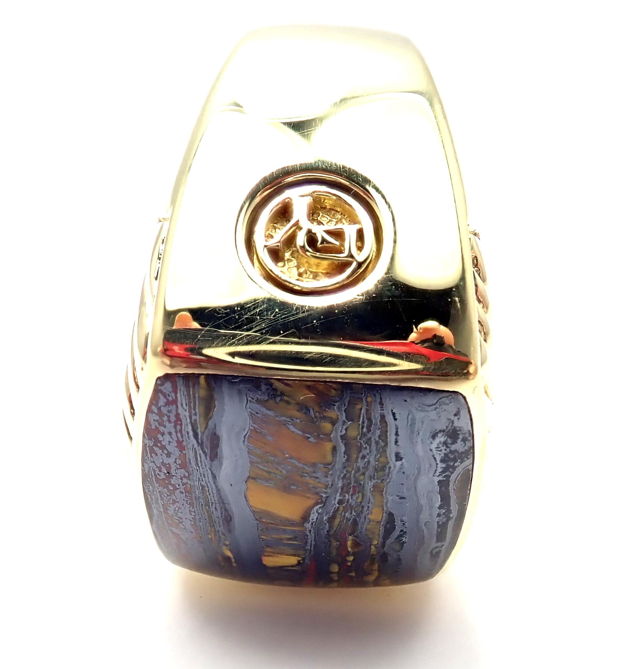 David Yurman Exotic Jasper Stone Large Yellow Gold Ring at 1stDibs ...