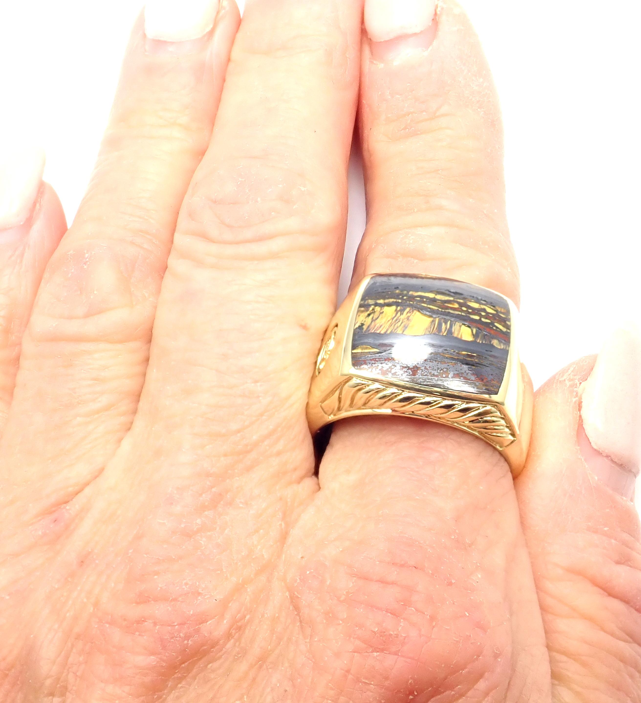 David Yurman Exotic Jasper Stone Large Yellow Gold Ring at 1stDibs ...