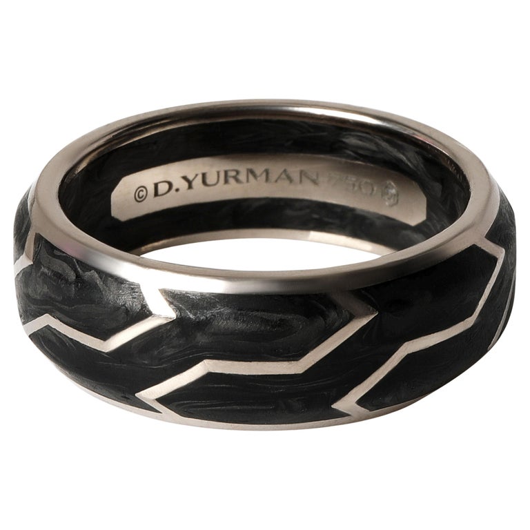 David Yurman Forged Carbon Band in 18k White Gold For Sale at 1stDibs