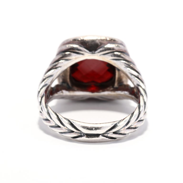 David Yurman Garnet Diamond Albion Ring, Sterling Silver, 18K Gold at ...