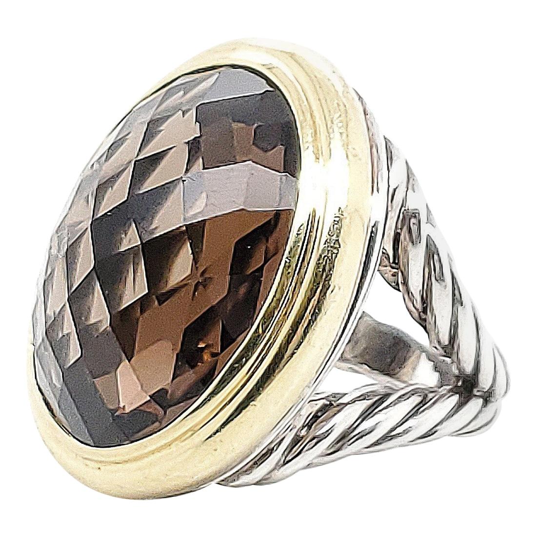 David Yurman Two Tone Smoky Quartz Ring at 1stdibs