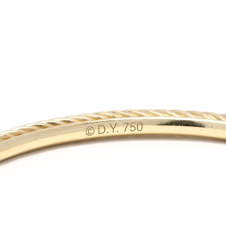 David Yurman Gold Cable Bangle, 18k Yellow Gold, Size Small For Sale at ...