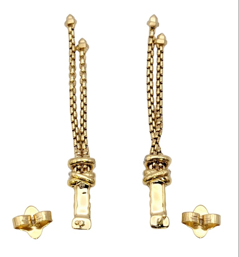 David Yurman Helena Box Chain Drop Earrings with Diamonds in 18 Karat ...