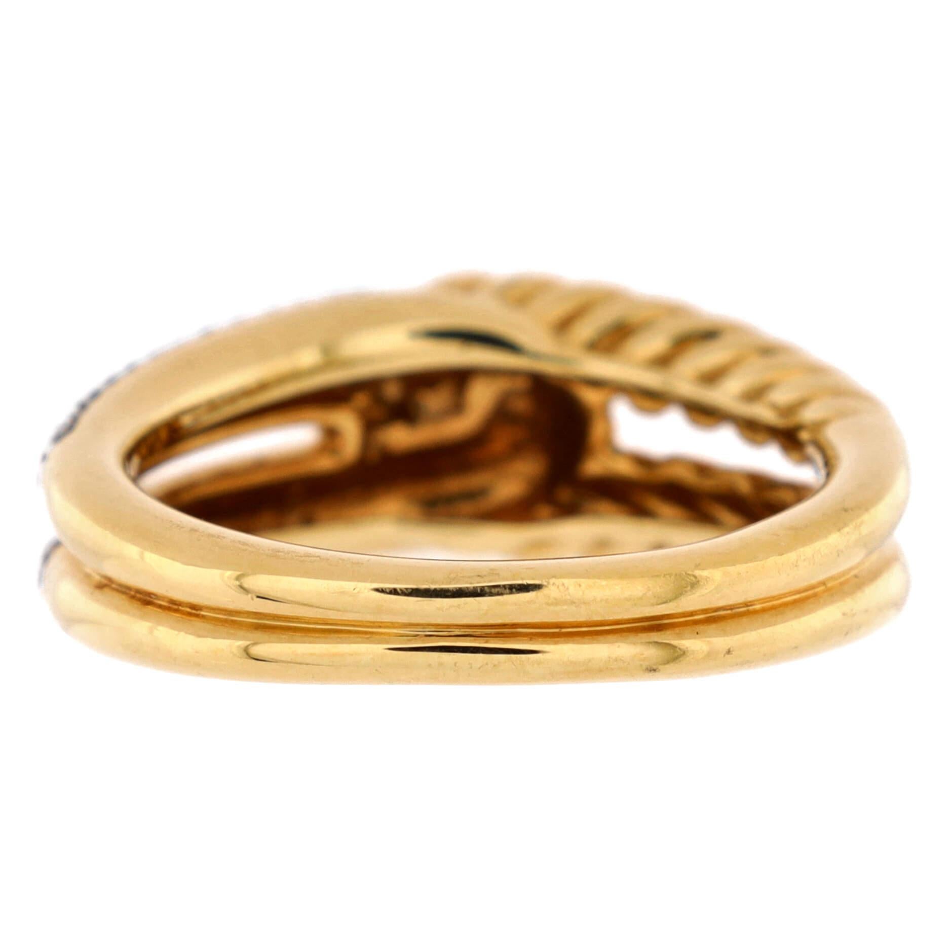 David Yurman Labyrinth Single Loop Ring 18K Yellow Gold with Diamonds ...