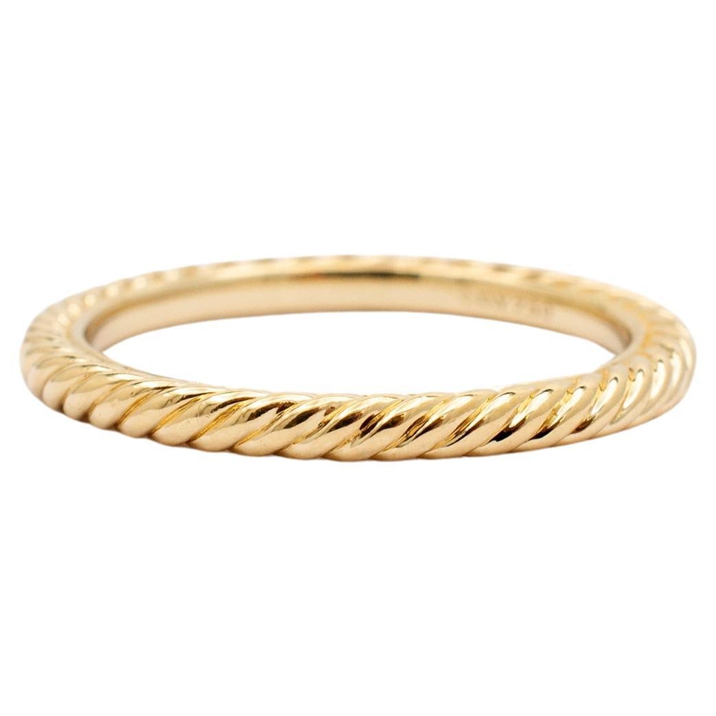 David Yurman Ladies 18K Yellow Gold Unity Cable Collectibles Stack Band ...