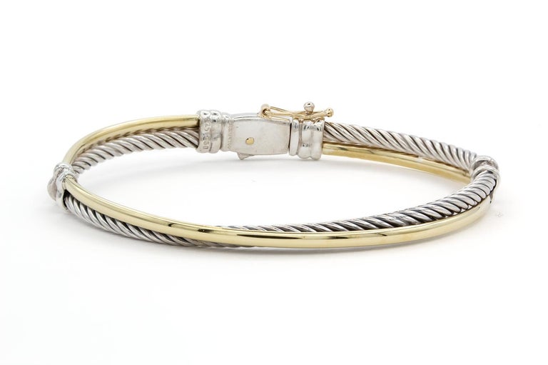 David Yurman Linked Crossover Cable Bracelet 18k Yellow Gold and ...