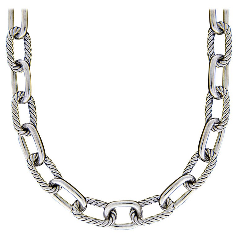 David Yurman Madison Sterling Silver Fancy Link Chain at 1stDibs