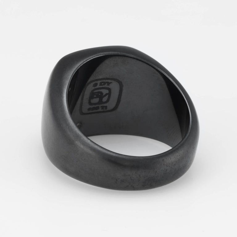David Yurman Men’s Pave Black Diamond Signet Ring Estate Fine Jewelry ...