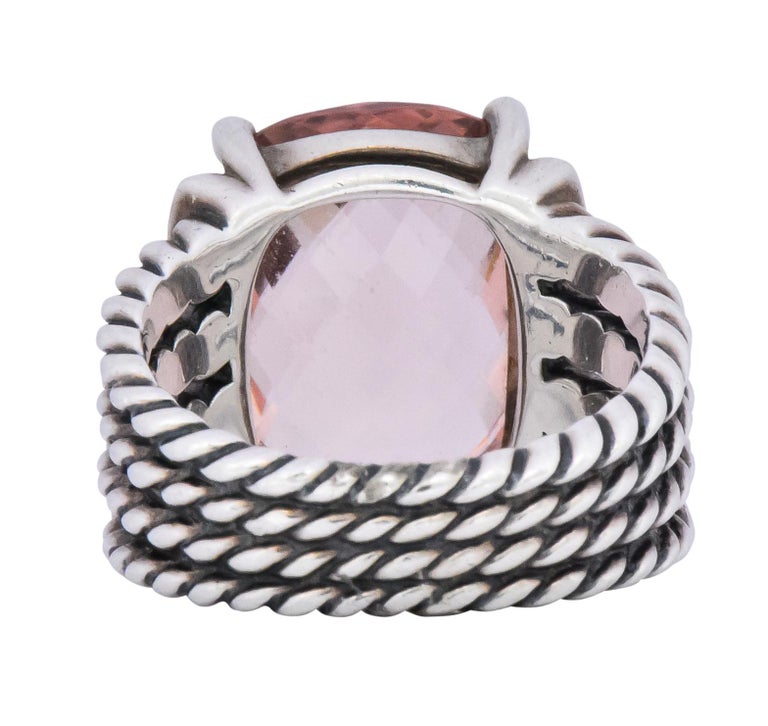 David Yurman Morganite Diamond Sterling Silver Large Cable Ring at ...