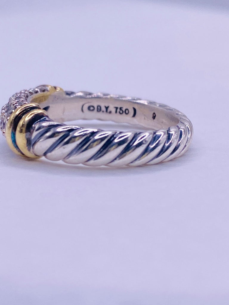 David Yurman Pave Diamond Ring For Sale at 1stDibs